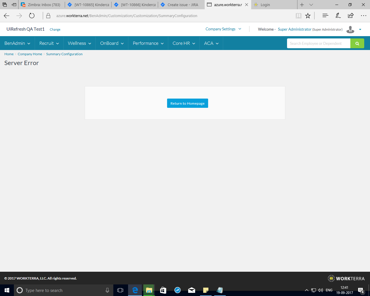 [NF-4394] Summary Page Configuration >> Azure >> Server error displayed on Summary Configuration ...